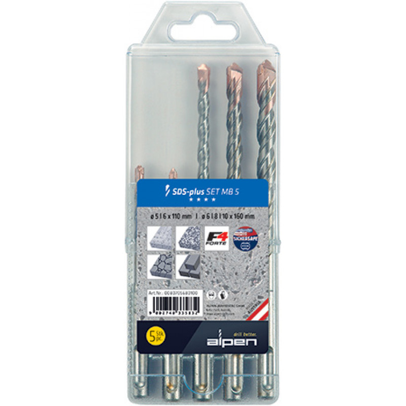 Alpen Drill Bit Set Sds Plus 5pc Brights Hardware Shop Online
